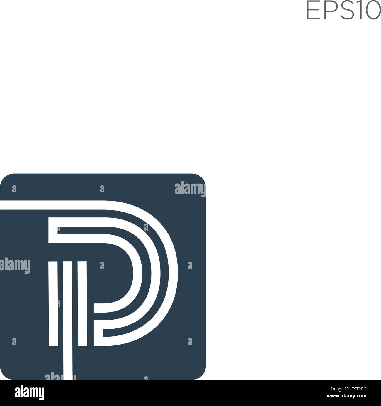 monogram initial d, d logo template black color vector illustration ...