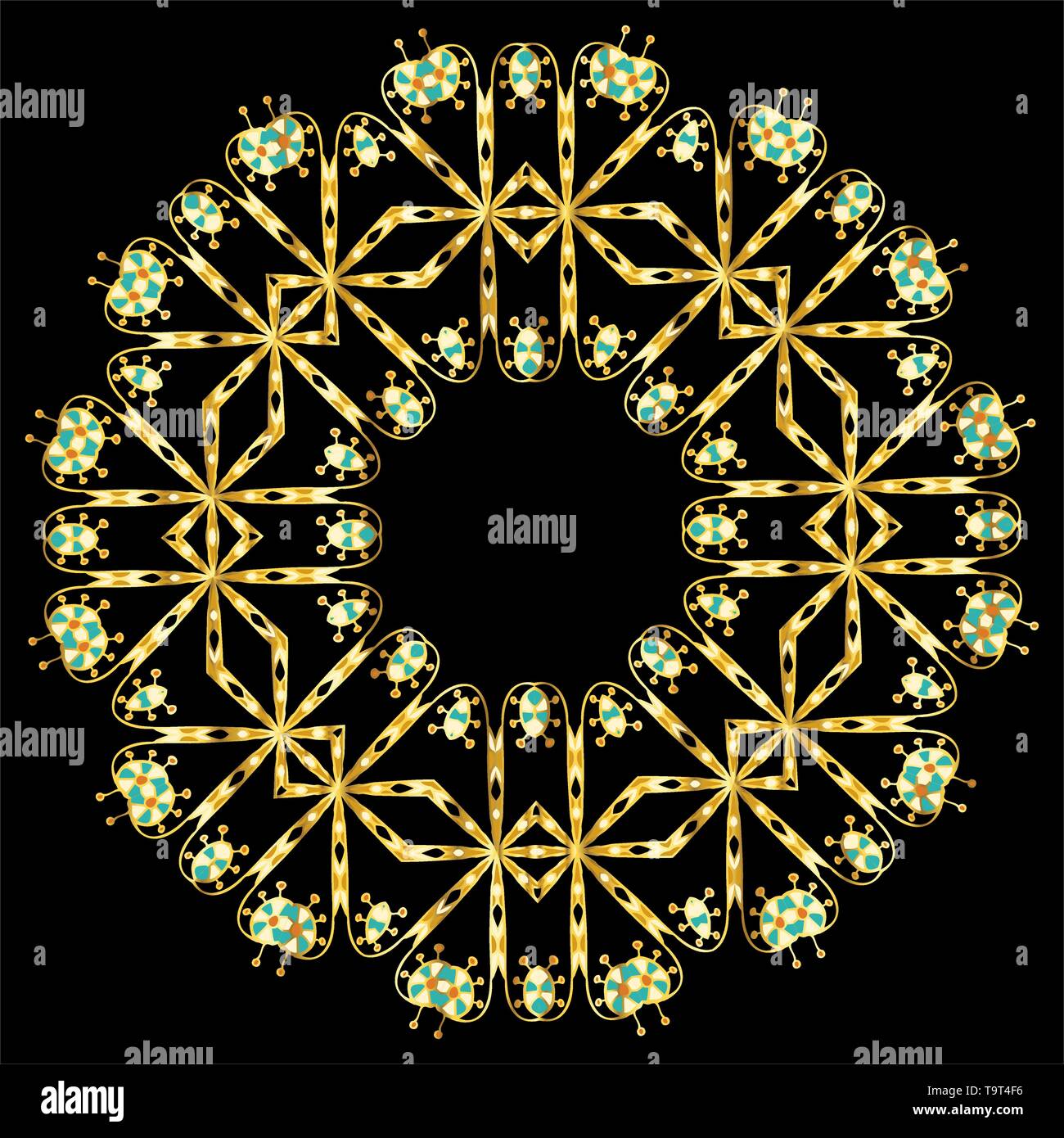 Vector beautiful ornamental rosette. For ethnic or tattoo design Stock ...