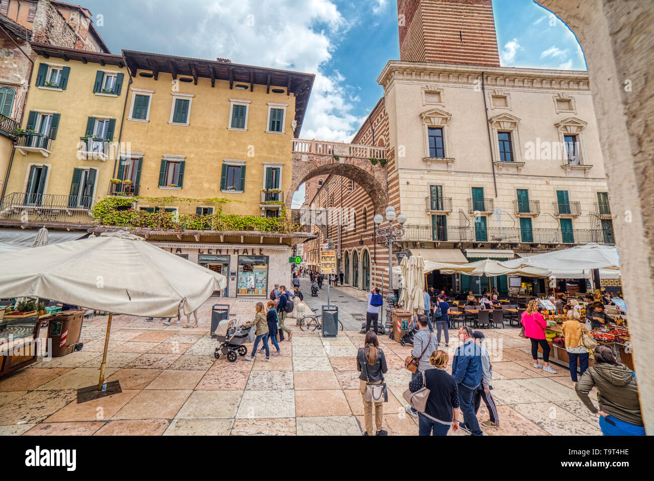 VERONA (VR), ITALY - MAY 10, 2019: tourists visiting the famous ...