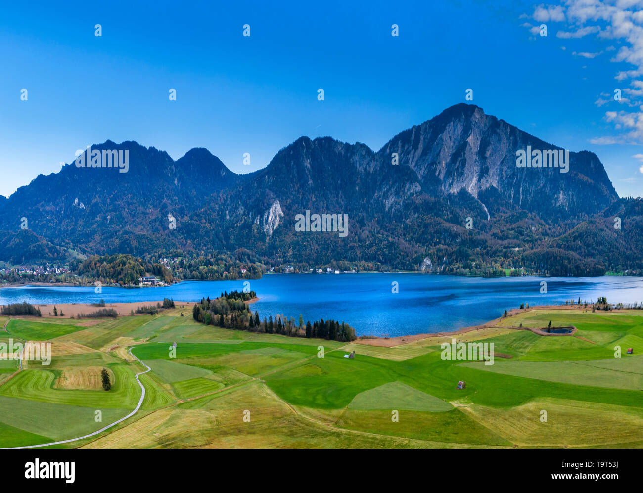 View of the Kochelsee, Upper Bavaria, Bavaria, Germany, Ausblick auf den Kochelsee, Oberbayern ...