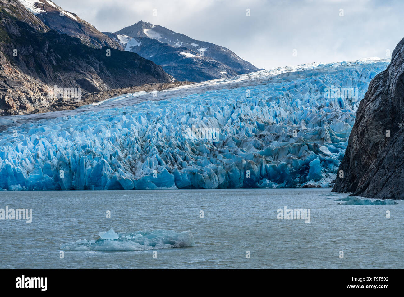 The Grey Glacier and Lago Grey in Torres del Paine National Park, a ...