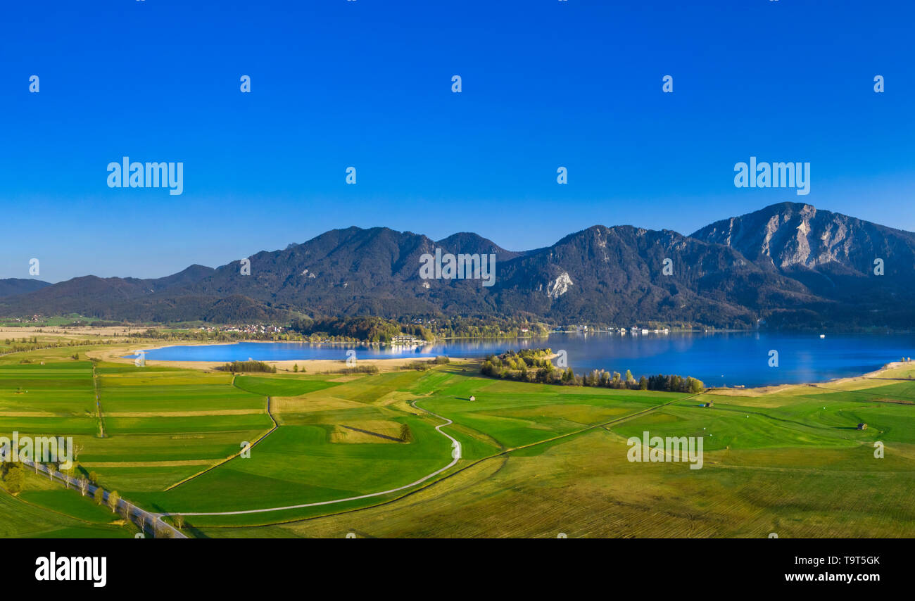 View of the Kochelsee, Upper Bavaria, Bavaria, Germany, Ausblick auf ...