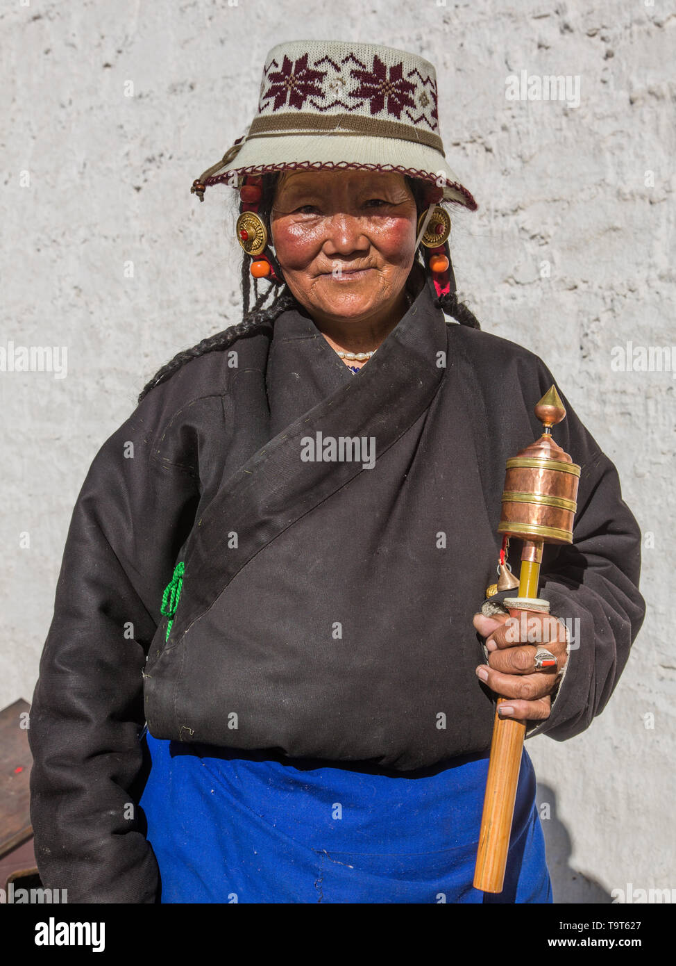 A Khamba Tibetan woman from the Kham region of eastern Tibet on a ...