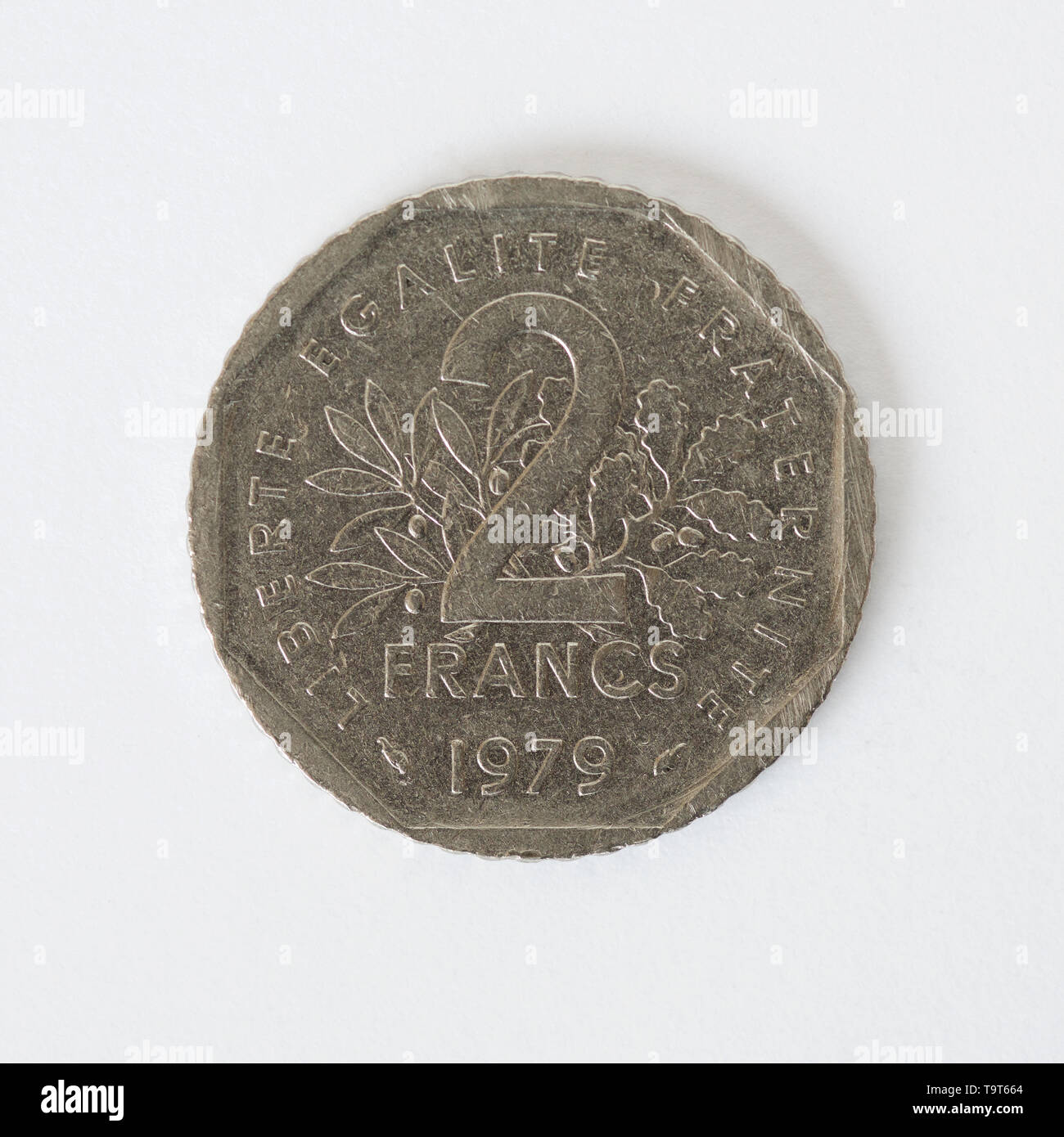 French 2 Francs coin - 1979 Stock Photo - Alamy