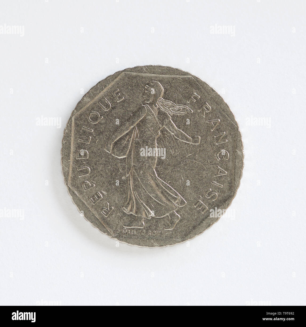 French 2 Francs coin - 1979 Stock Photo - Alamy