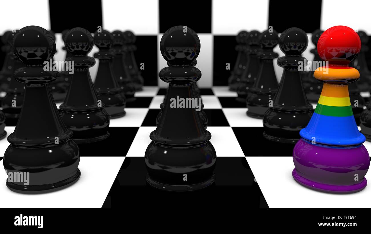 3D illustration of uniqueness and individuality concept. Black color ...