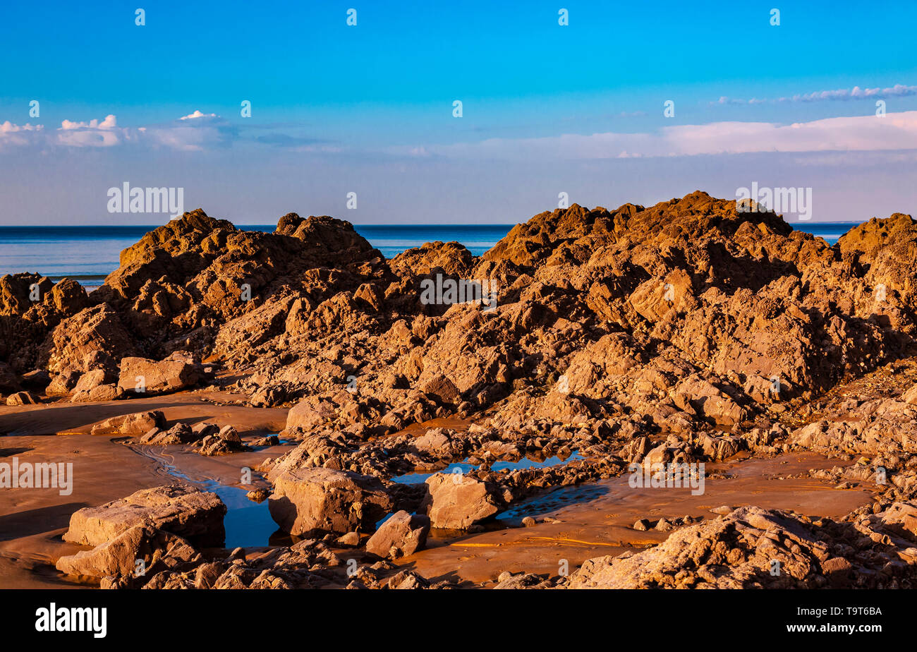 Wild rocky beach in Brittany on Armor Coastline Stock Photo - Alamy