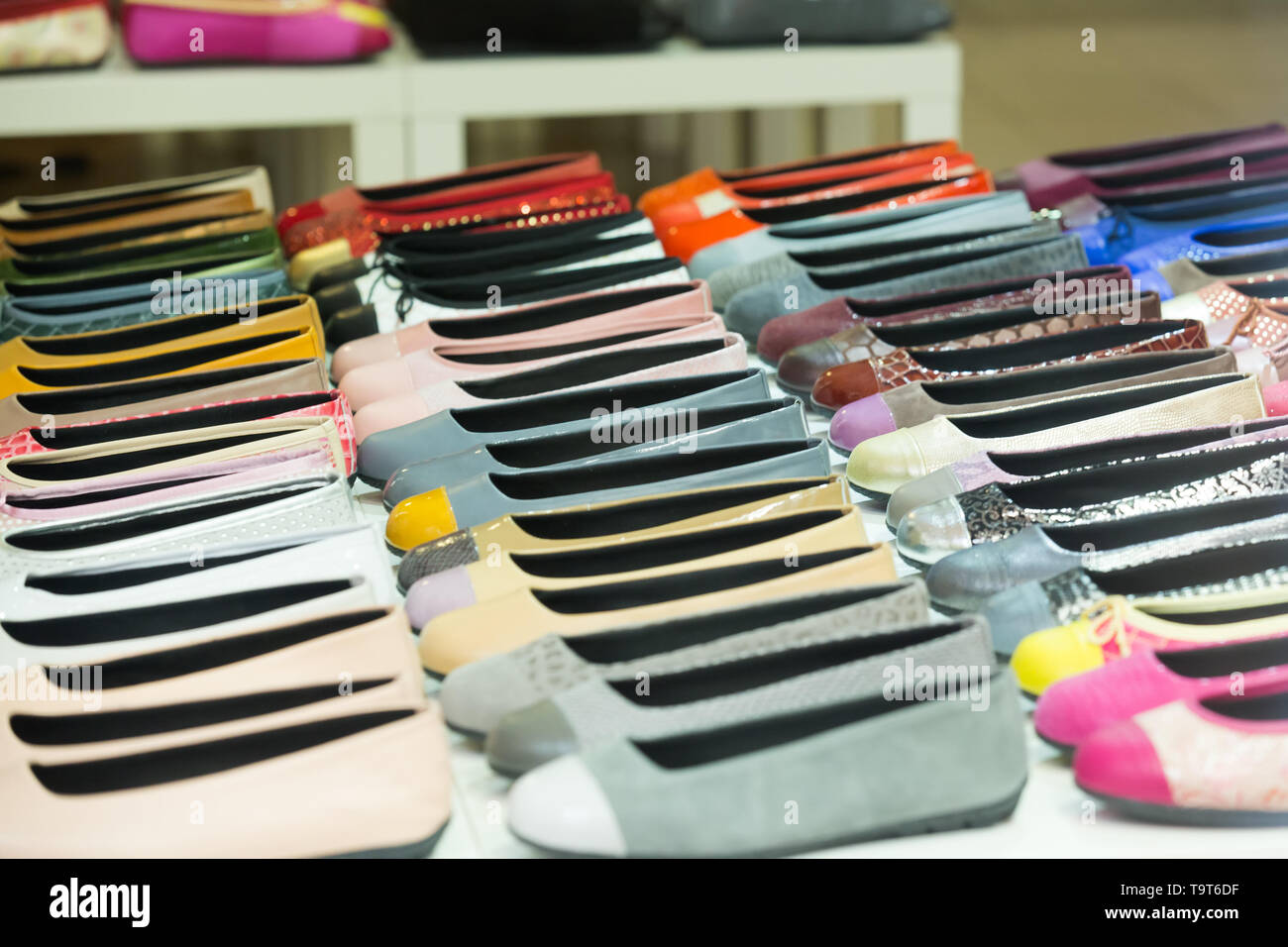 female shoes at apparel shop Stock Photo - Alamy