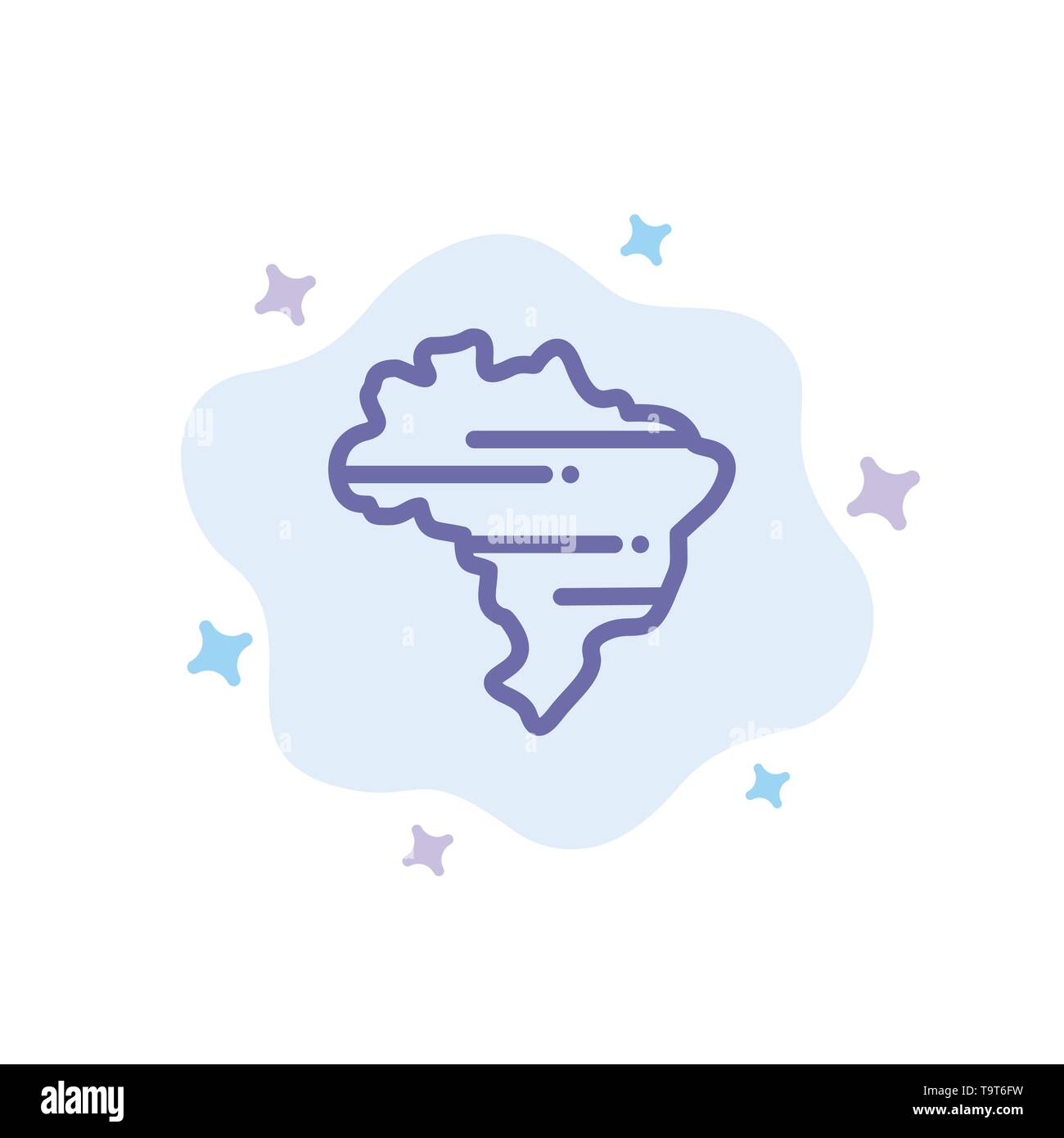 Brazil, Map, Country Blue Icon on Abstract Cloud Background Stock ...