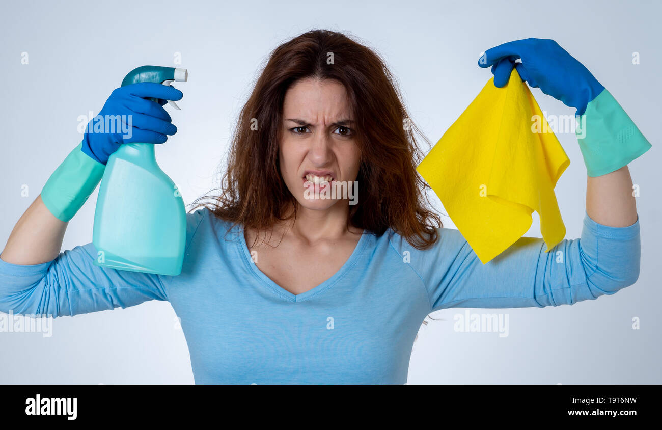 Angry mother cleaning hi-res stock photography and images - Alamy