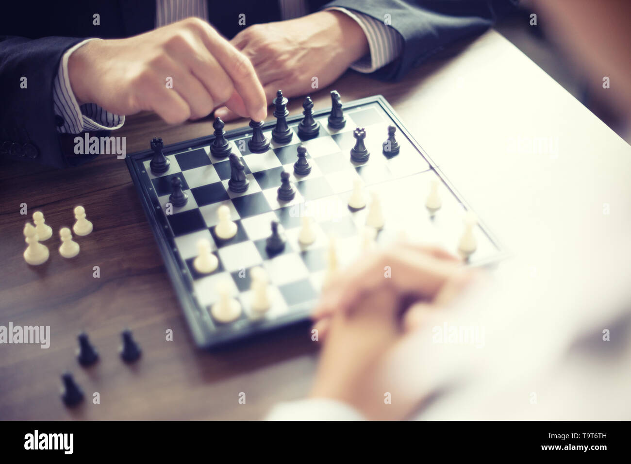 Businessman thinking how to play chess concept business strategy for ...