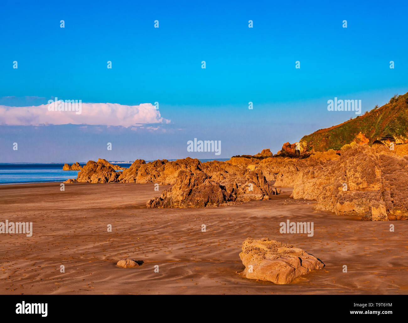 Wild rocky beach in Brittany on Armor Coastline Stock Photo - Alamy