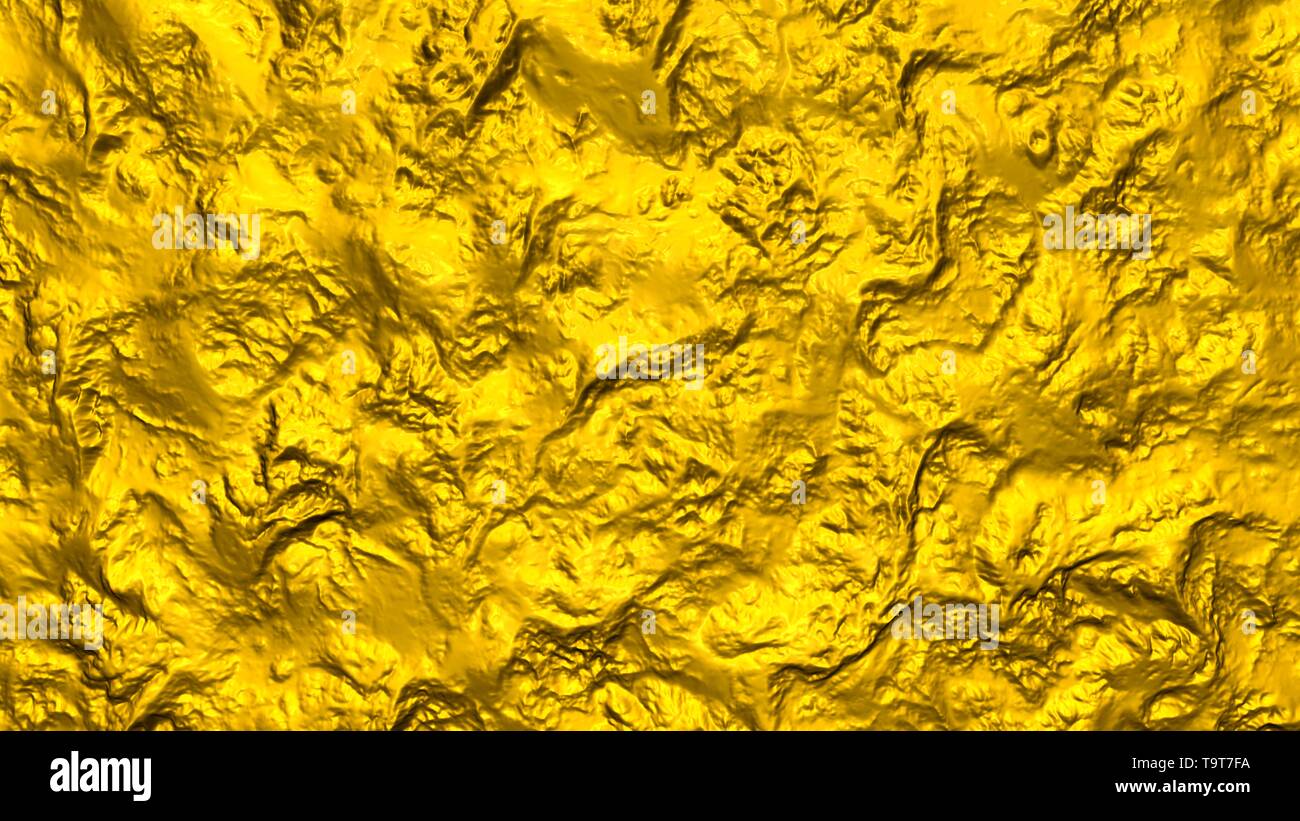 3D illustration of abstract volume background, yellow/golden jelly ...