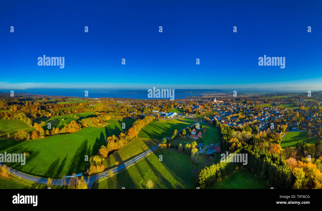 Diessen in Ammersee, aerial photo, Upper Bavaria, Bavarians, Germany ...