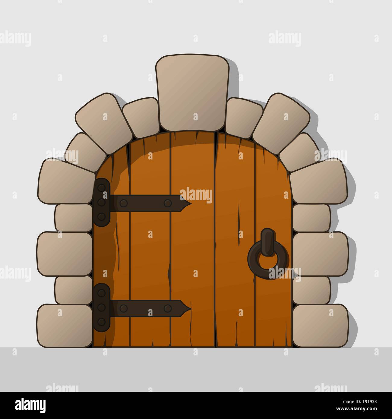 Cartoon style Wooden Arc door Stock Vector Image & Art - Alamy