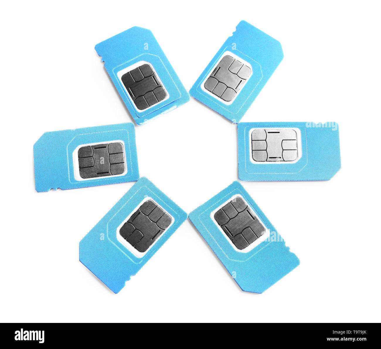 Many sim cards on white background Stock Photo - Alamy