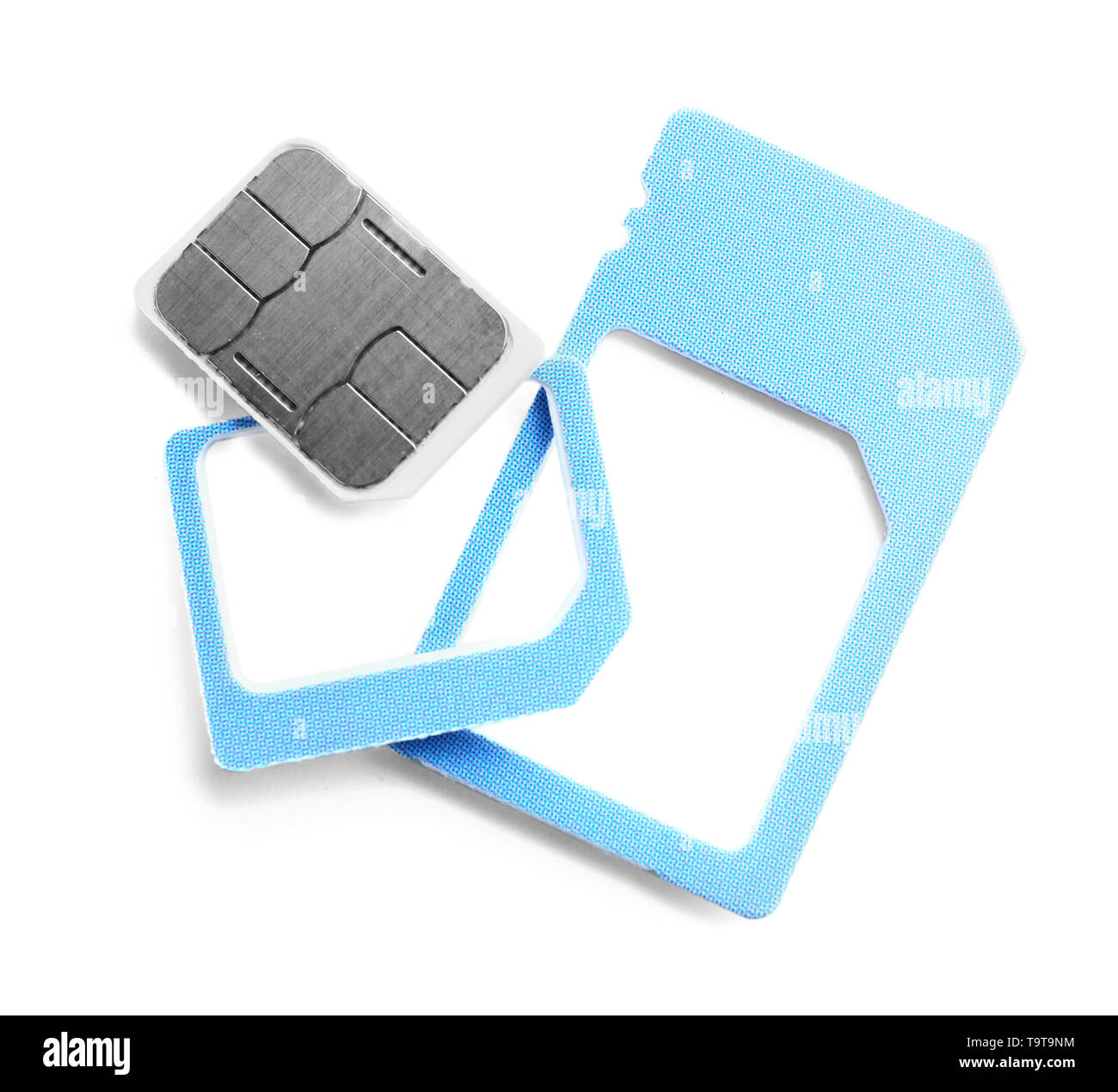 Different sim cards on white background Stock Photo - Alamy
