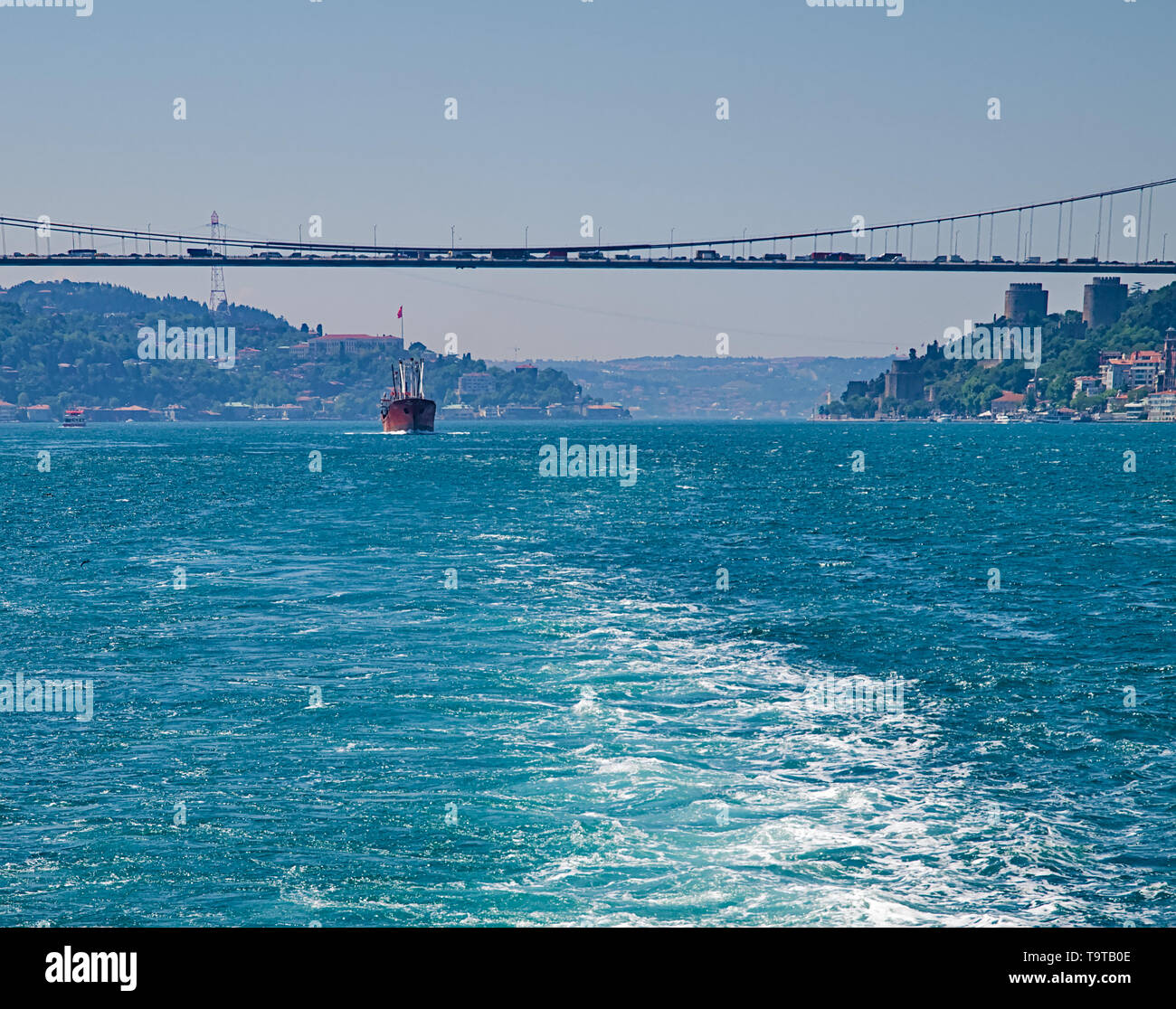 Istanbul Second Bosphorus bridge. View of the Fatih Sultan Mehmet ...