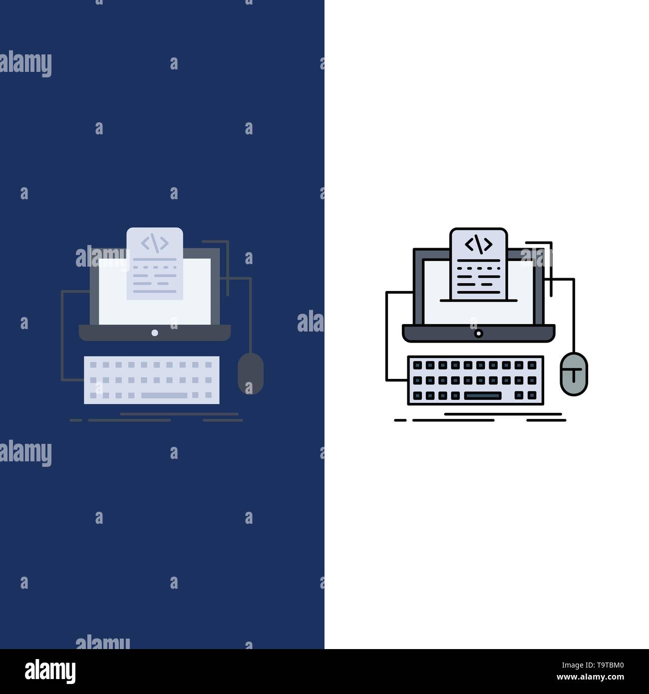 Code Coding Computer Monoblock Screen Flat Color Icon Vector Stock Vector Image And Art Alamy
