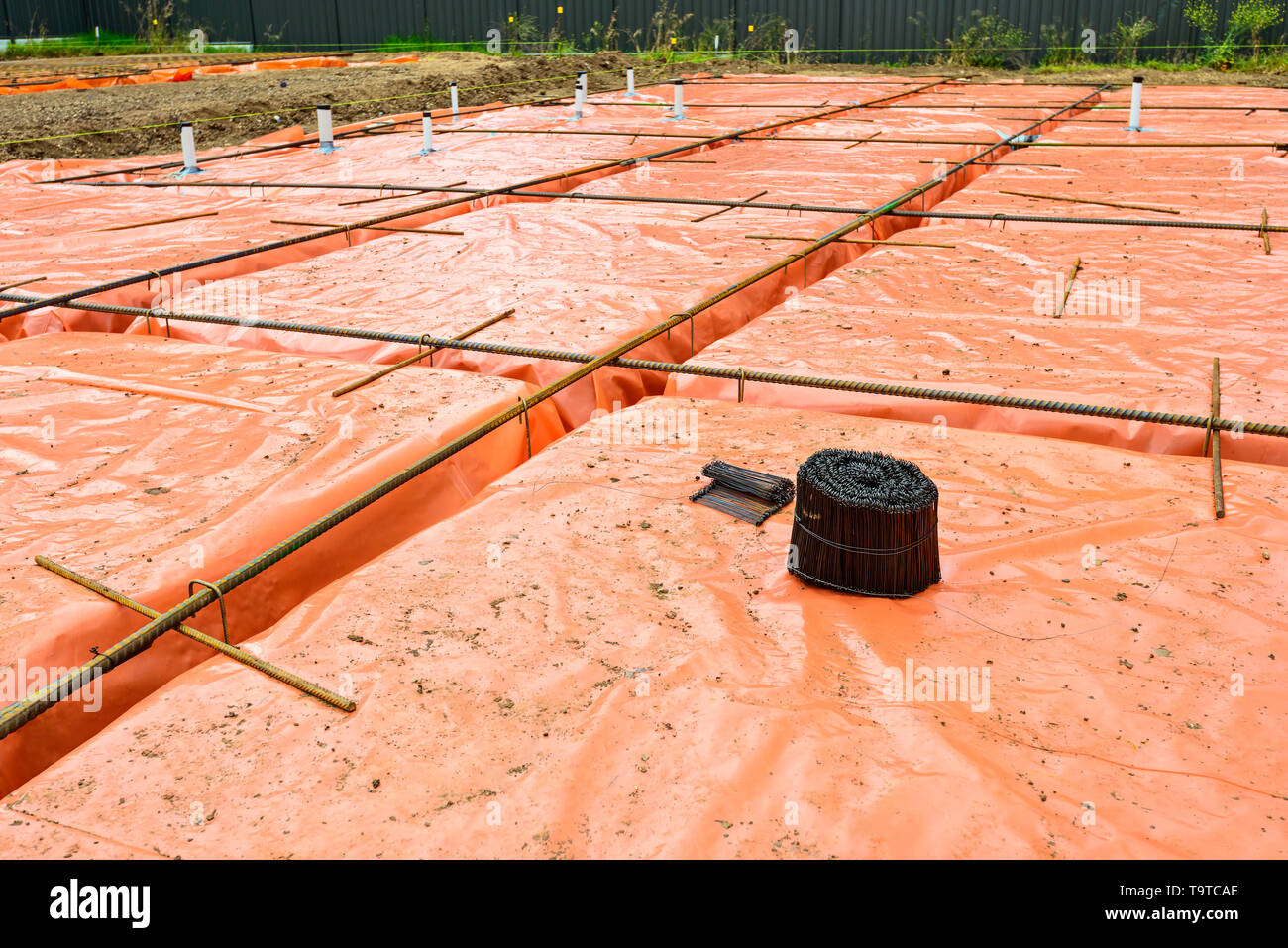 Steel fixing process of new Australian suburban house Stock Photo - Alamy