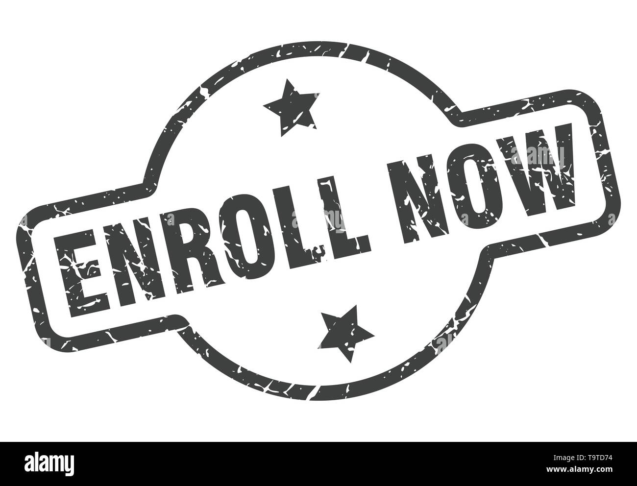 enroll now vintage round isolated stamp Stock Vector Image & Art - Alamy
