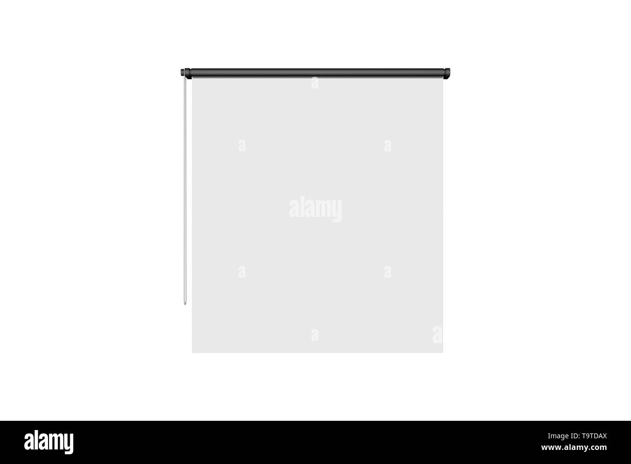 3d rendering, white blank closed window template frame shutter ...