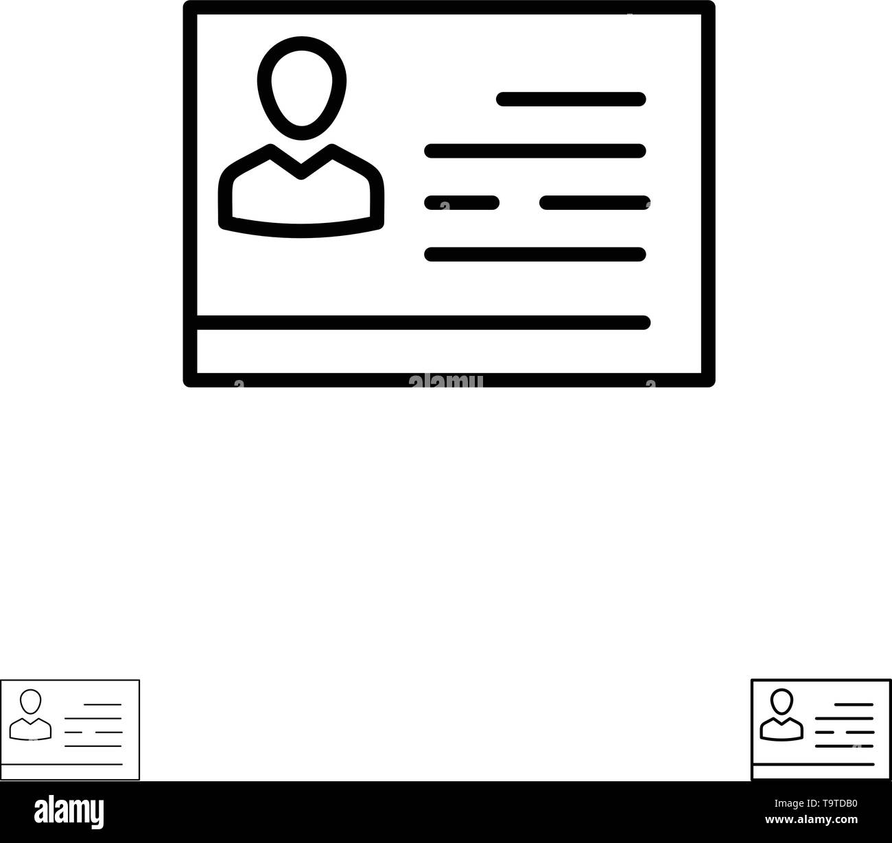 Flat design with shadow and modern icon id card Black and White Stock ...