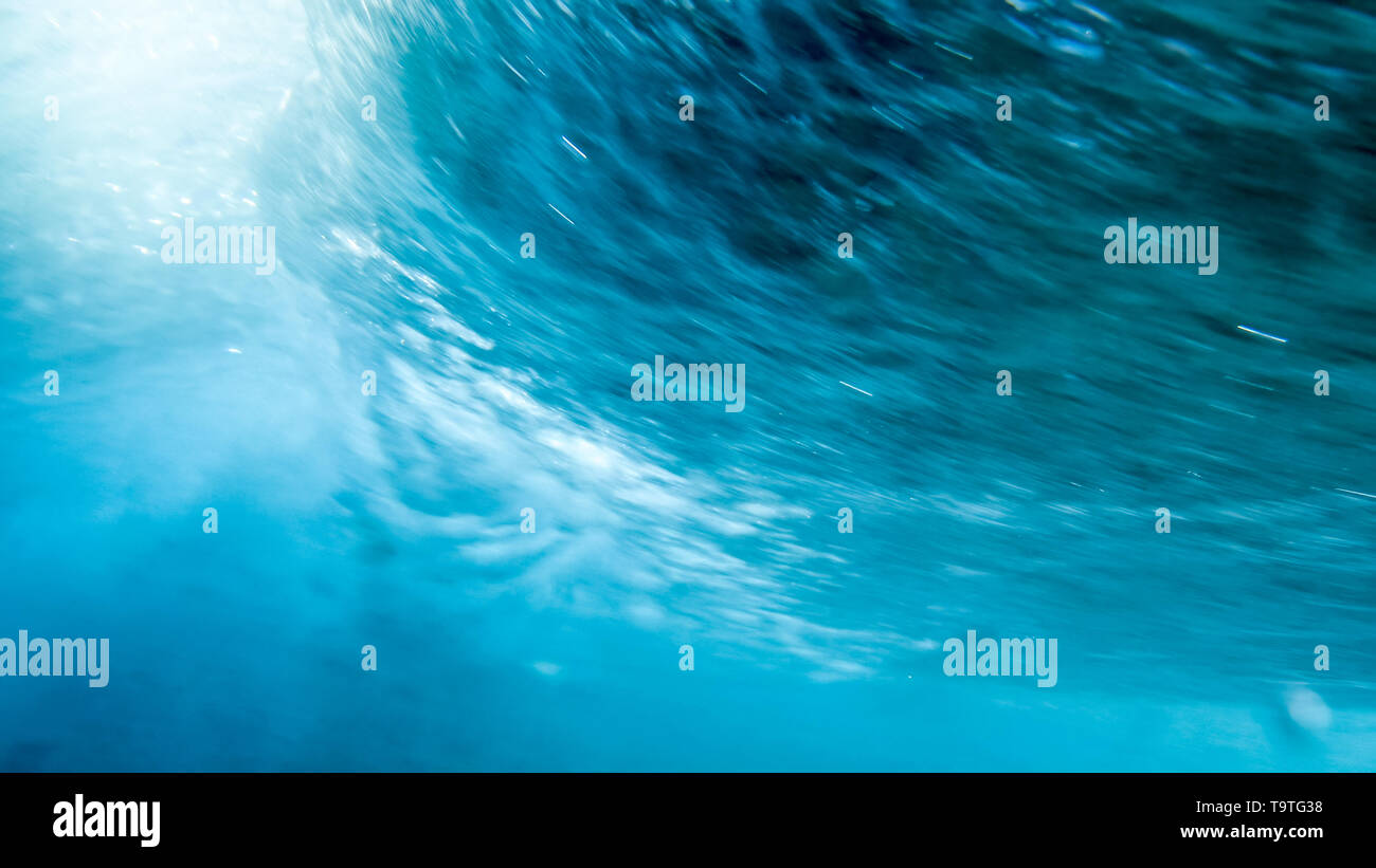Closeup abstract photo of rolling and swirling big sea waves. Air ...