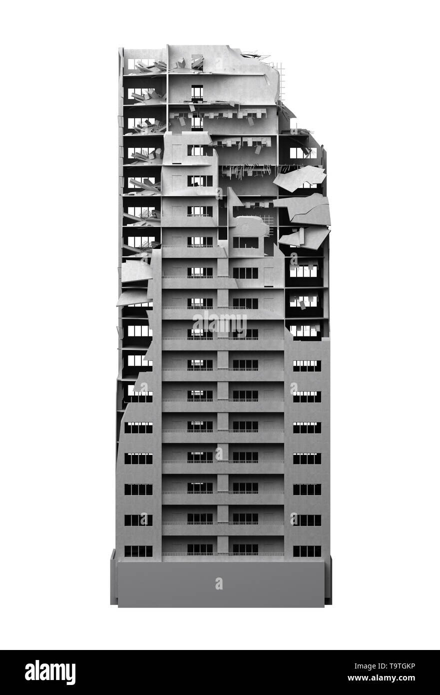 Destroyed building 3d hi-res stock photography and images - Alamy