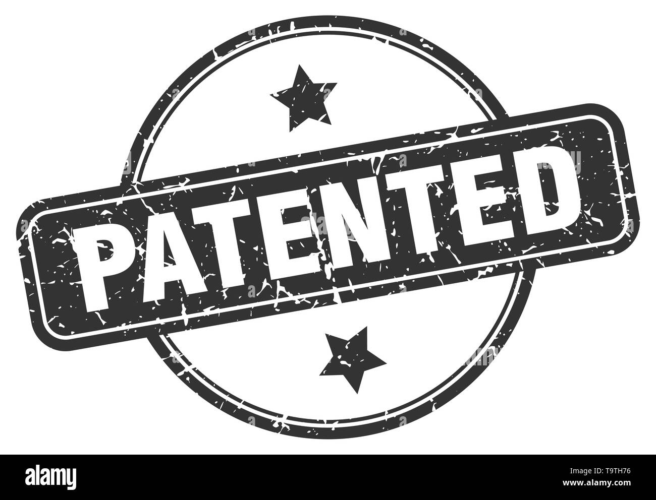 patented round vintage grunge stamp Stock Vector Image & Art - Alamy