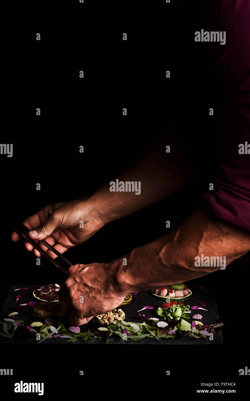 Top view man making hi-res stock photography and images - Alamy