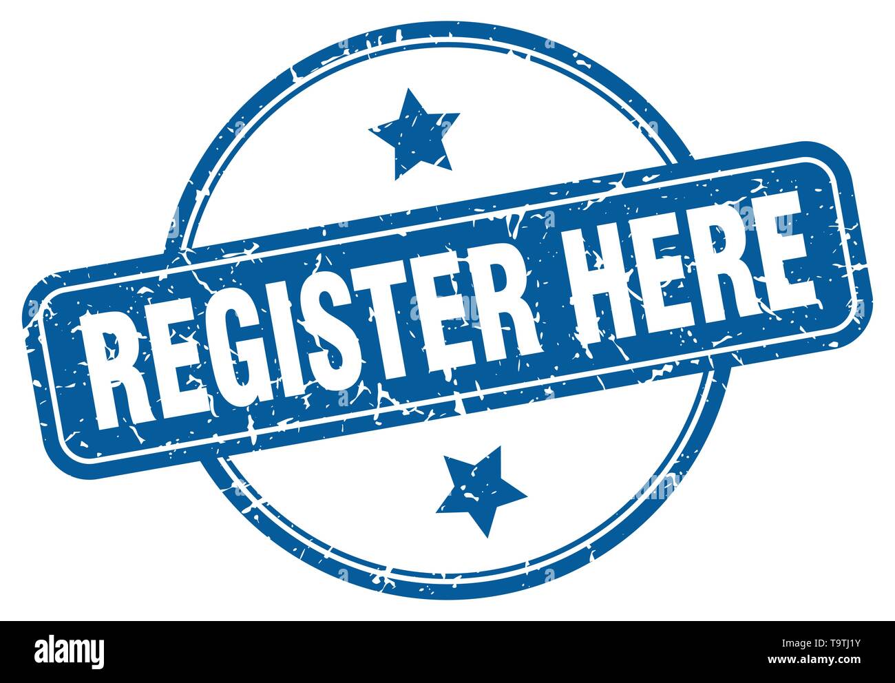 register here round grunge isolated stamp Stock Vector Image & Art - Alamy