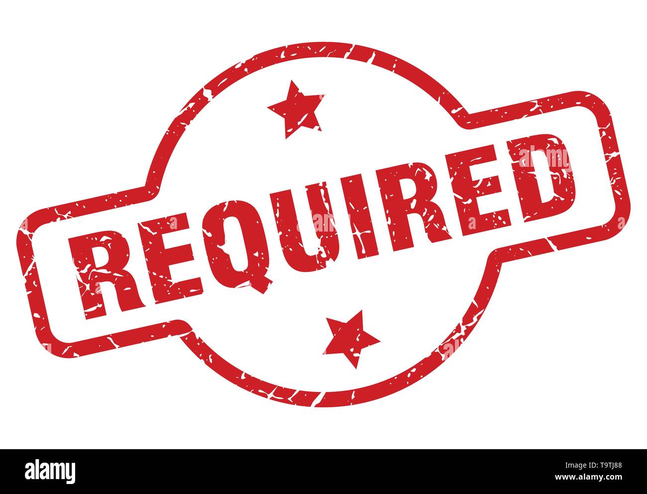Required round red grunge Stock Vector Images - Alamy