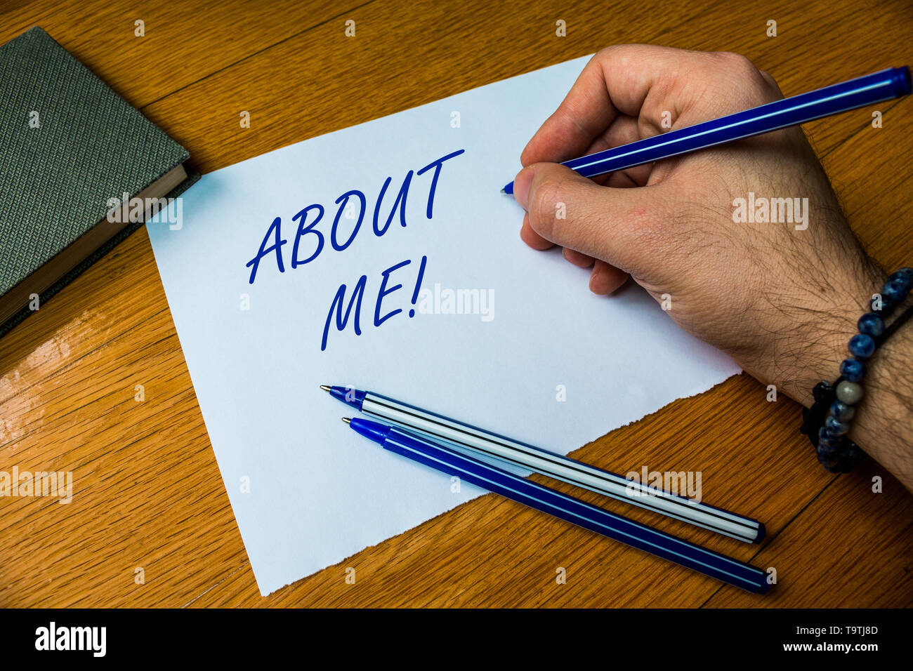 Handwriting text writing About Me. Conceptual photo telling someone ...