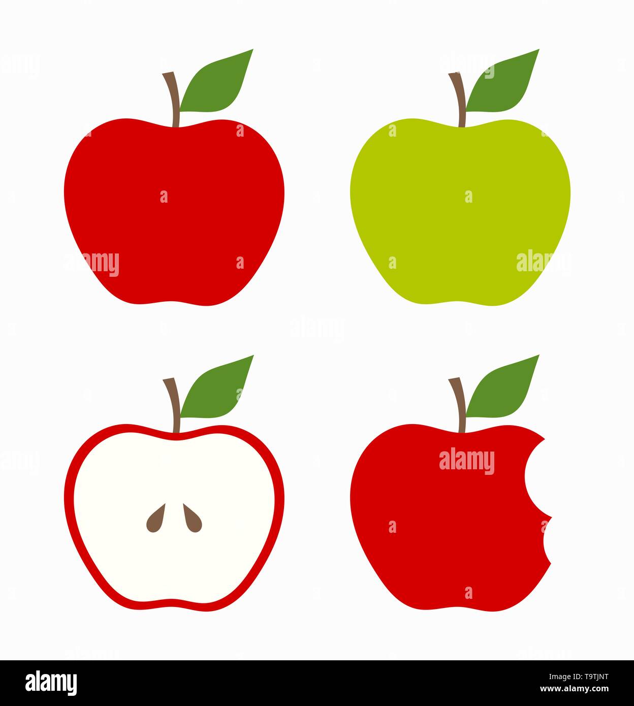 Red and green apples. Vector illustration Stock Vector Image & Art - Alamy