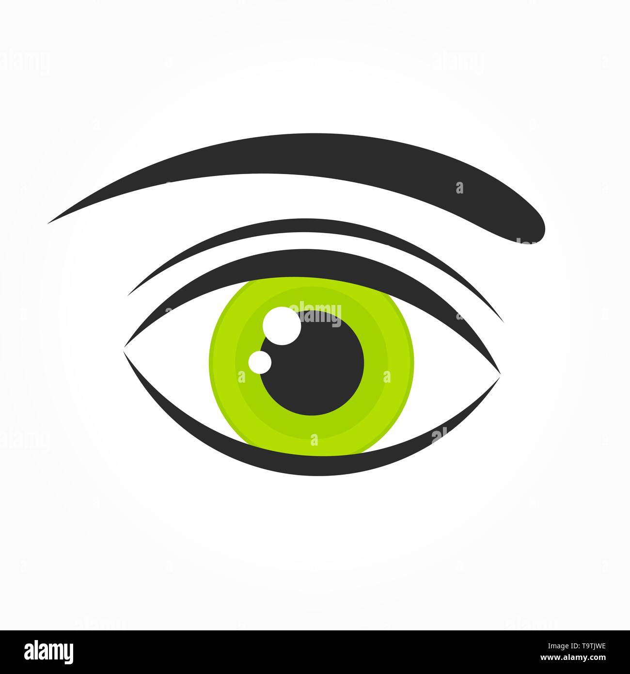 Green eye icon. Vector illustration Stock Vector Image & Art - Alamy