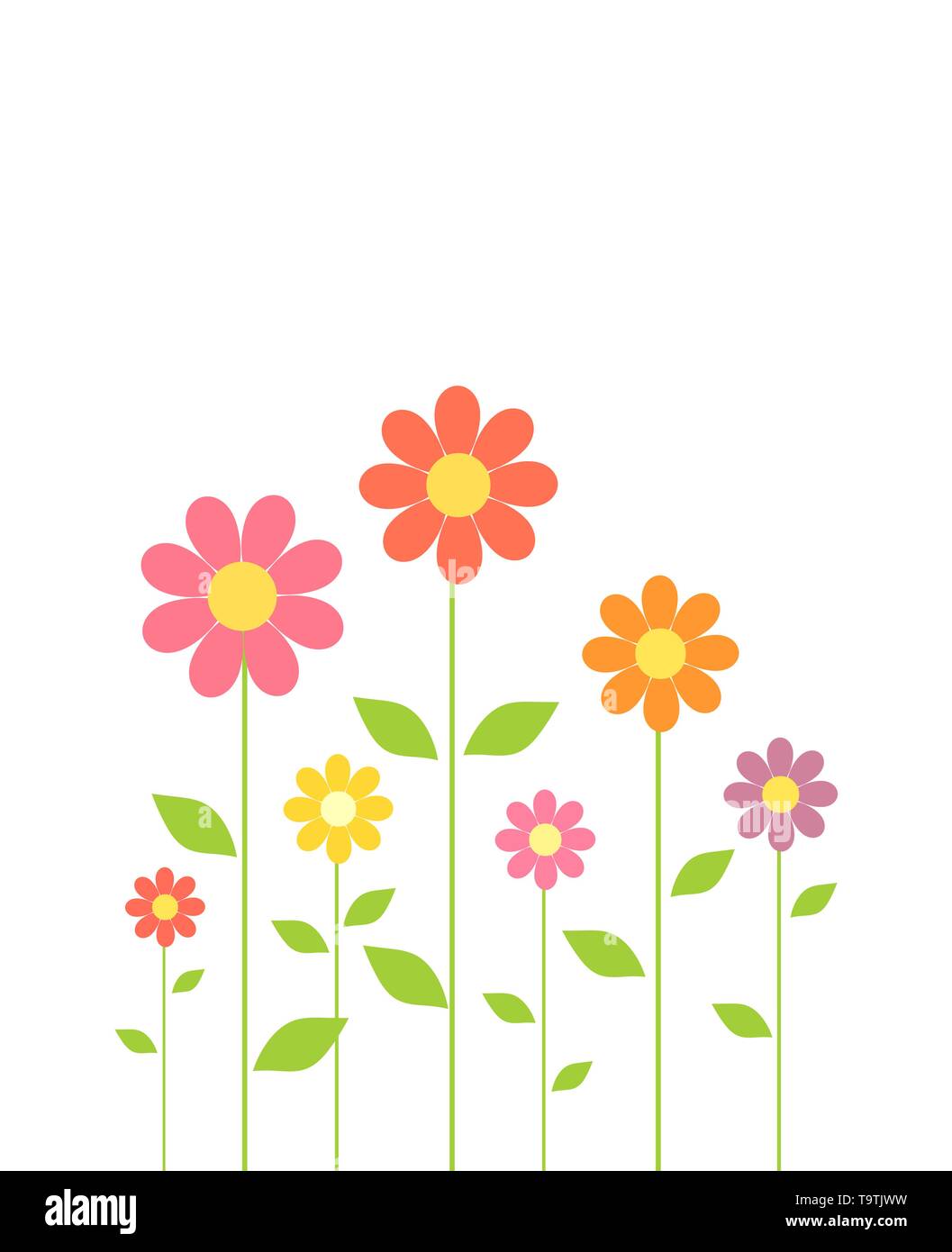 Spring colorful flowers growing. Vector illustration Stock Vector Image ...