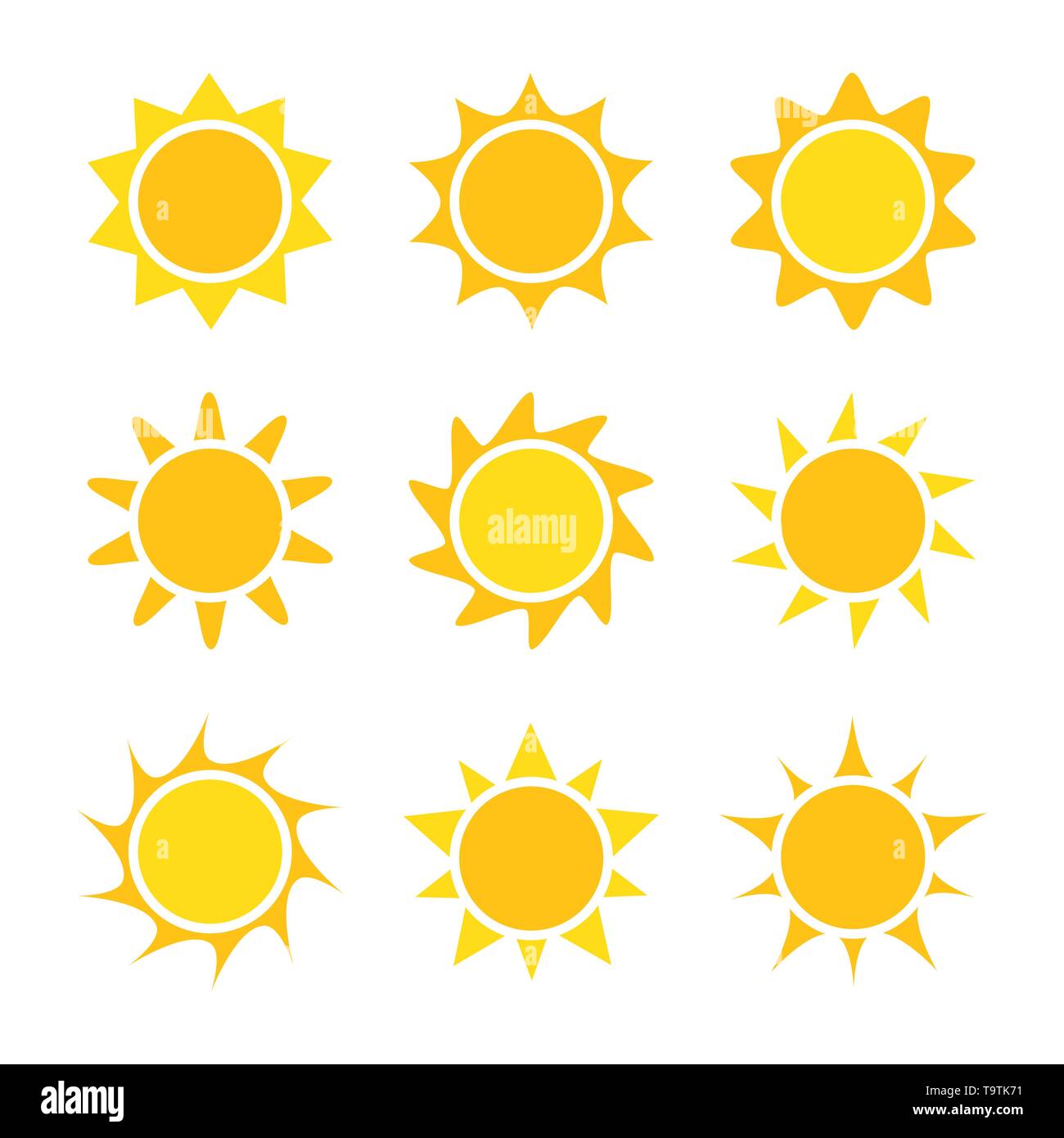 Sun icons collection. Vector illustration Stock Vector Image & Art - Alamy