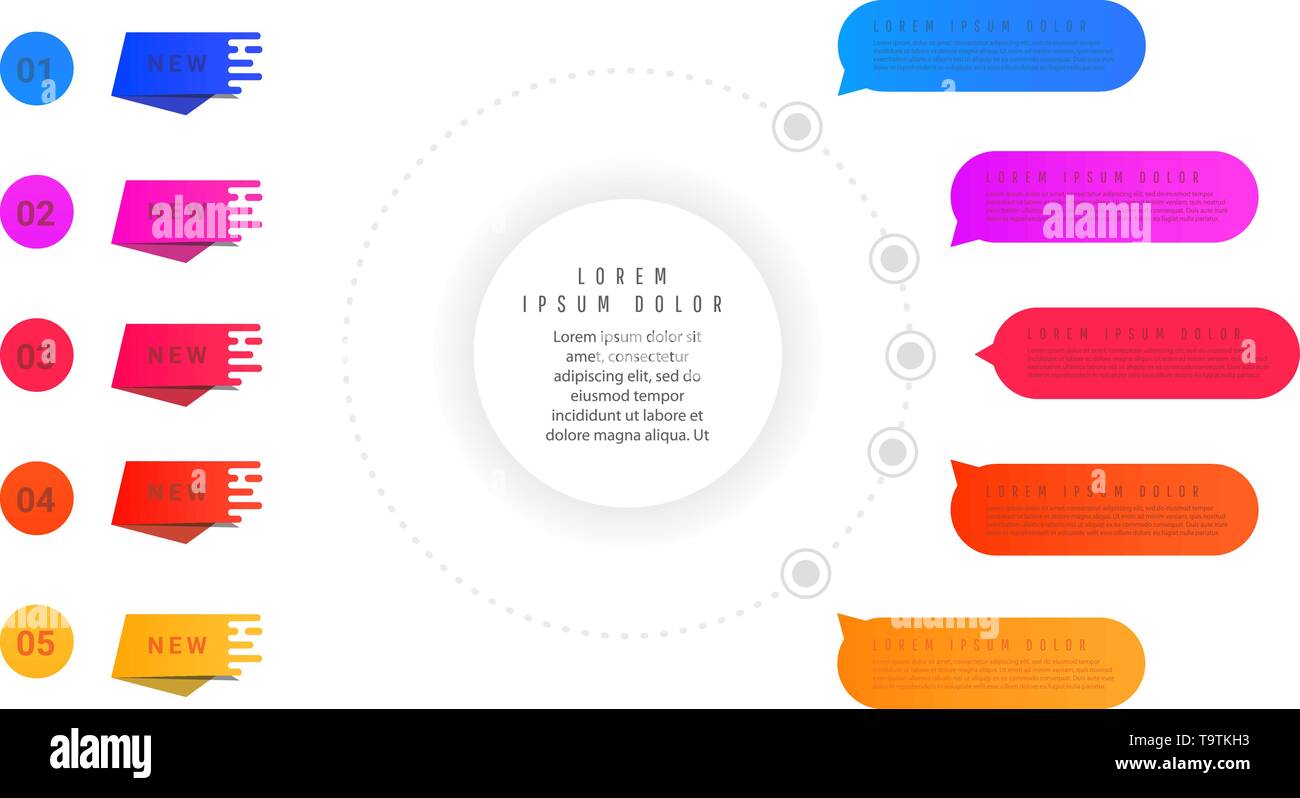 Presentation business circle template with colorful round elements ...