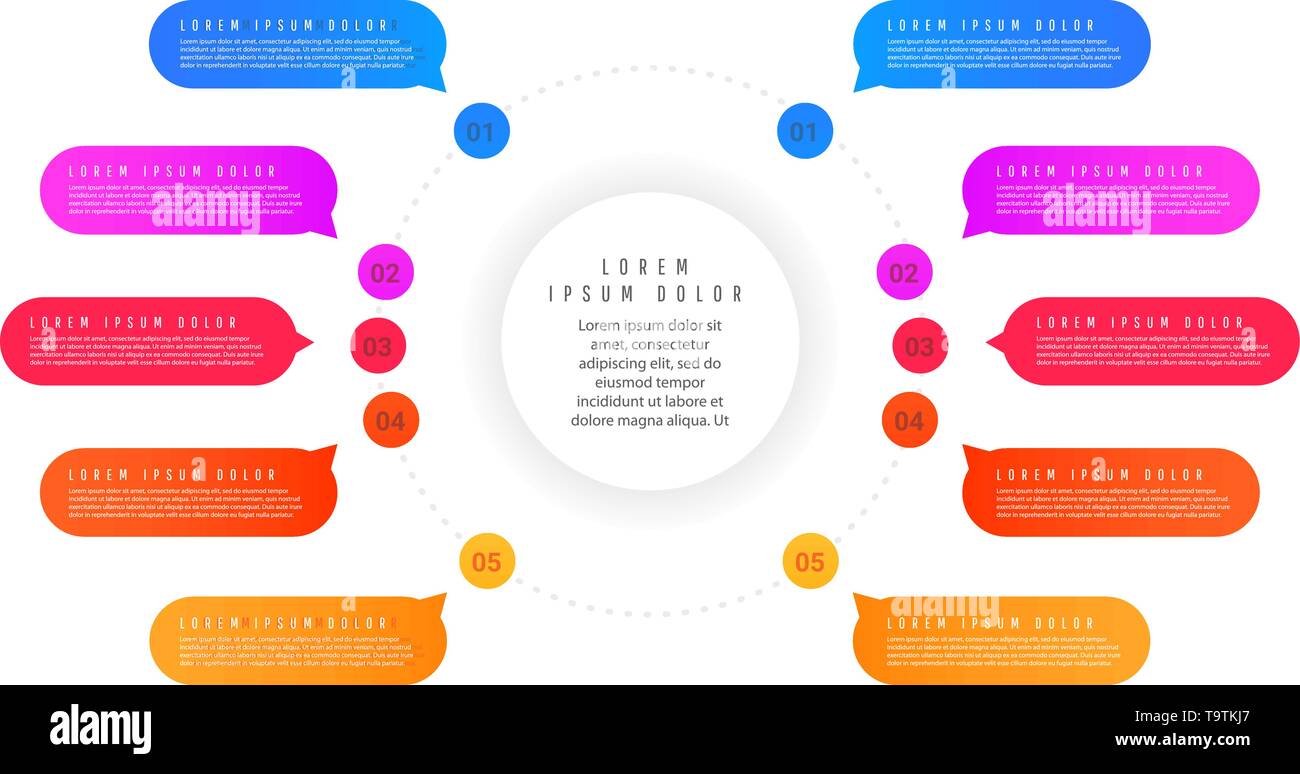 Creative infographic template with colorful round elements, pointers ...