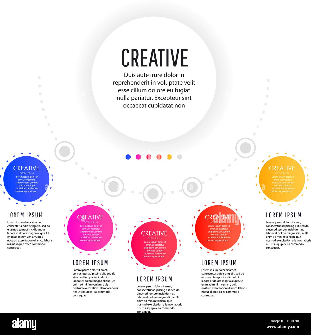 Presentation business circle template with colorful round elements ...