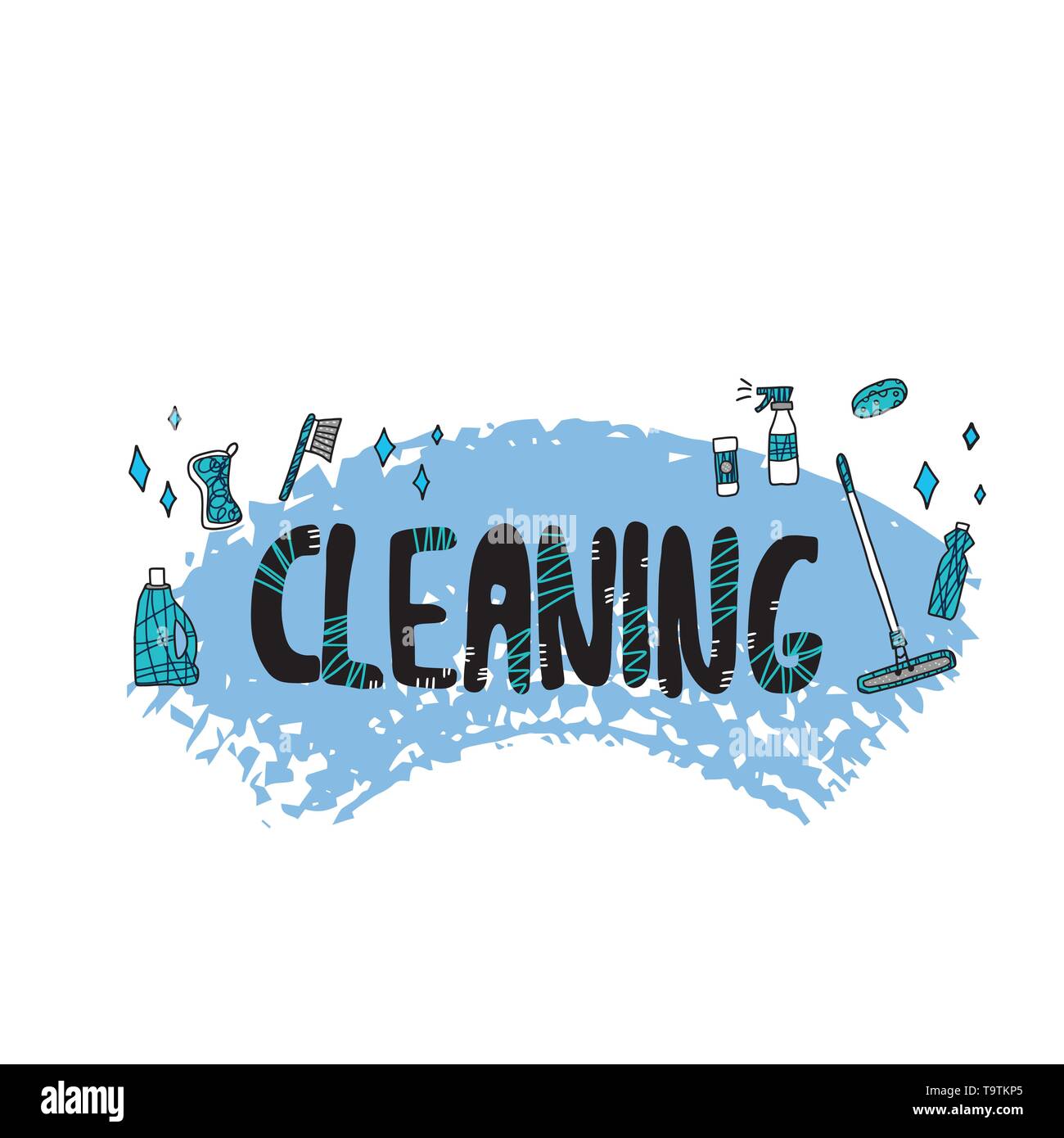 Cleaning tools. Vector set of cleaning equipment. Collection of ...