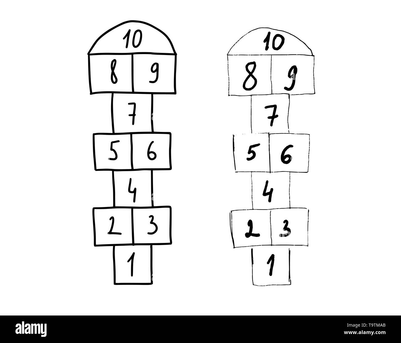 Illustration with hopscotch game. Vector concept design Stock Vector ...