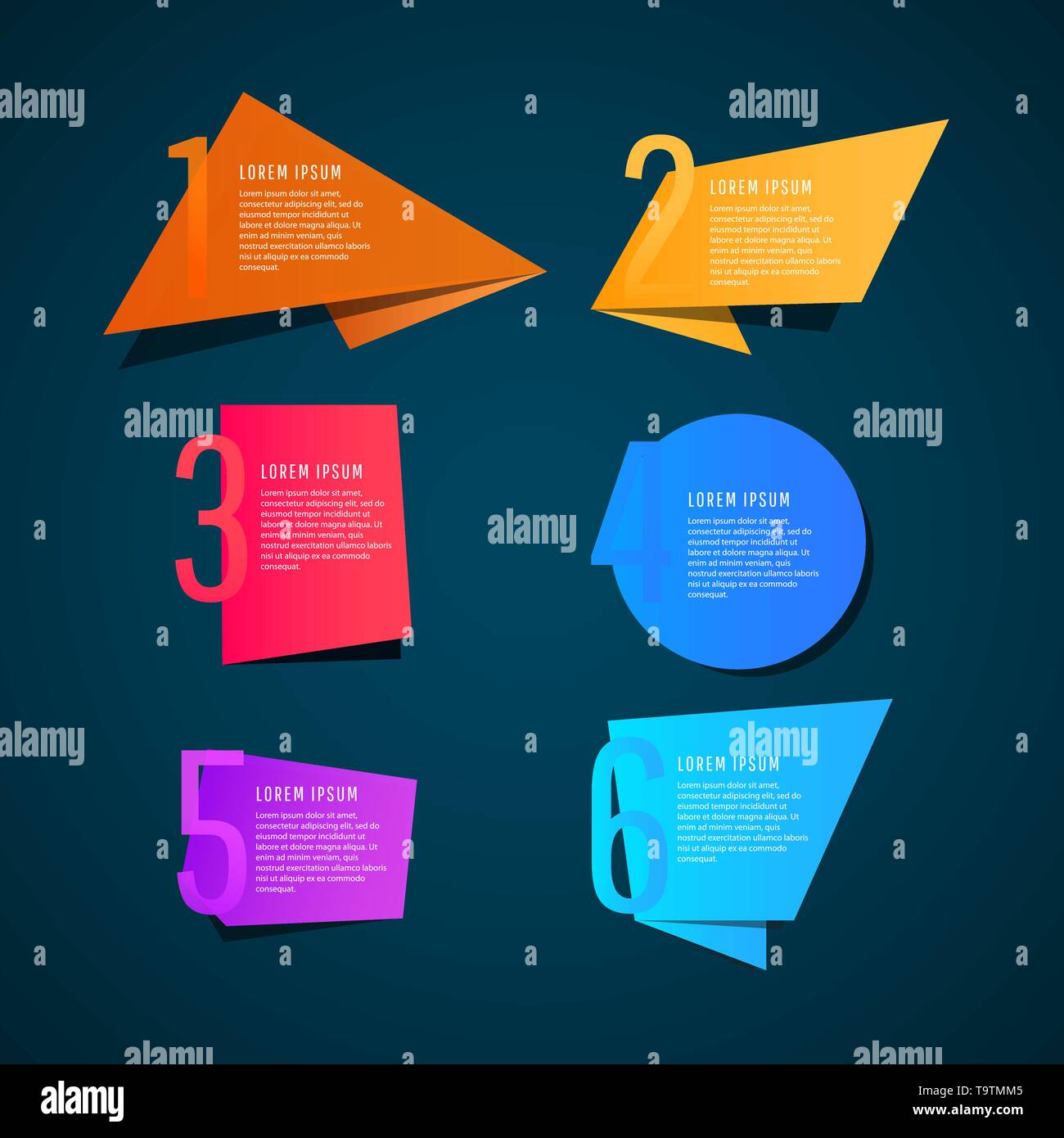 Presentation business shapes template with colorful round elements ...