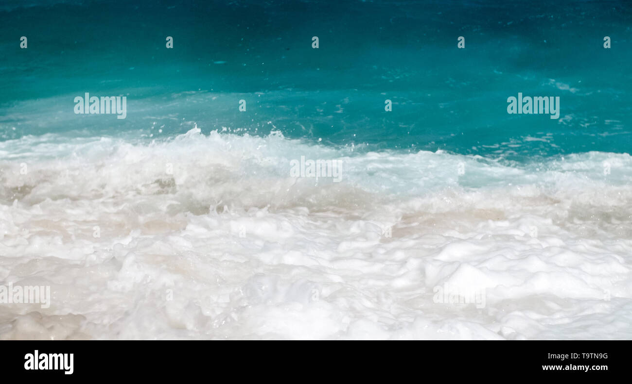 Beautiful image of rolling sea waves. Turquoise ocean sea tides Stock ...