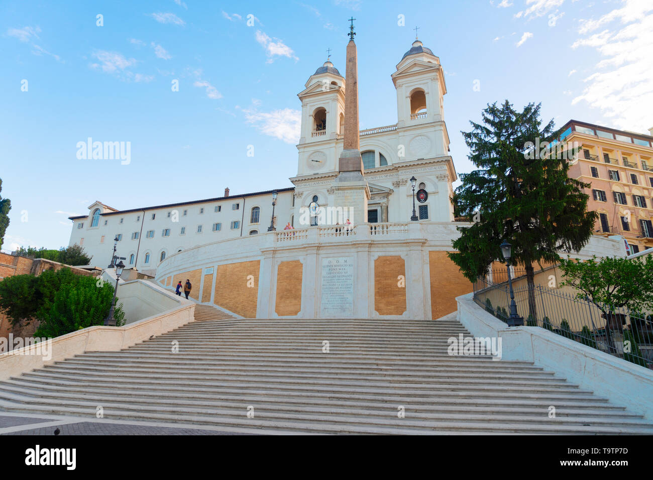 famous Spanish Steps with basilica close up, Rome, Italy Stock Photo ...