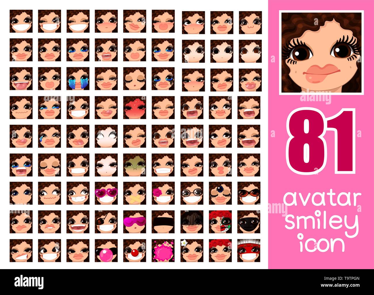 vector SET-81 social media avatars for girl Stock Vector Image & Art ...