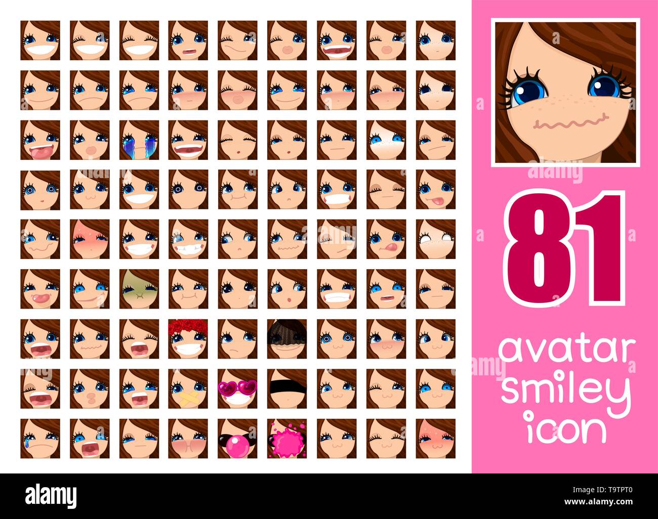 vector SET-81 social media avatars for girl Stock Vector Image & Art ...