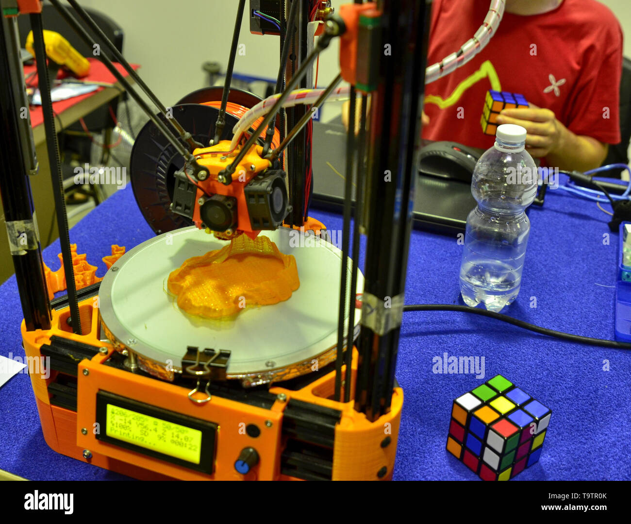 Turin, Piedmont, Italy. June 3 2018. At the Fablab in Turin a demo with ...