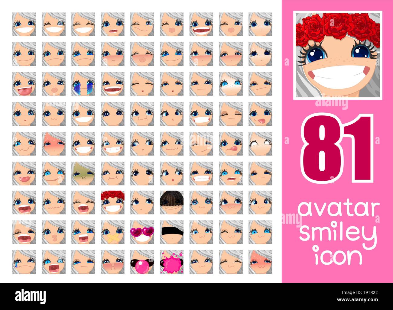 vector SET-81 social media avatars for girl Stock Vector Image & Art ...